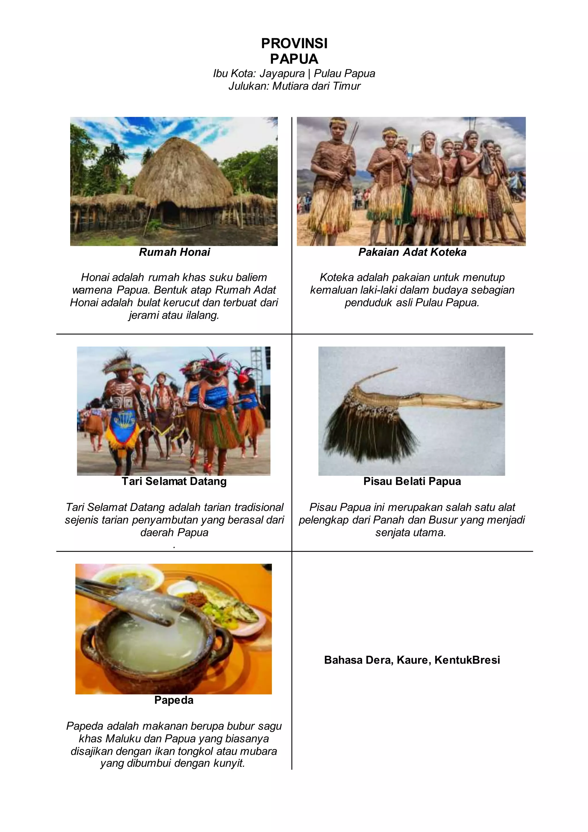 Keanekaragaman Budaya Indonesia (34 Provinsi) | DOCX