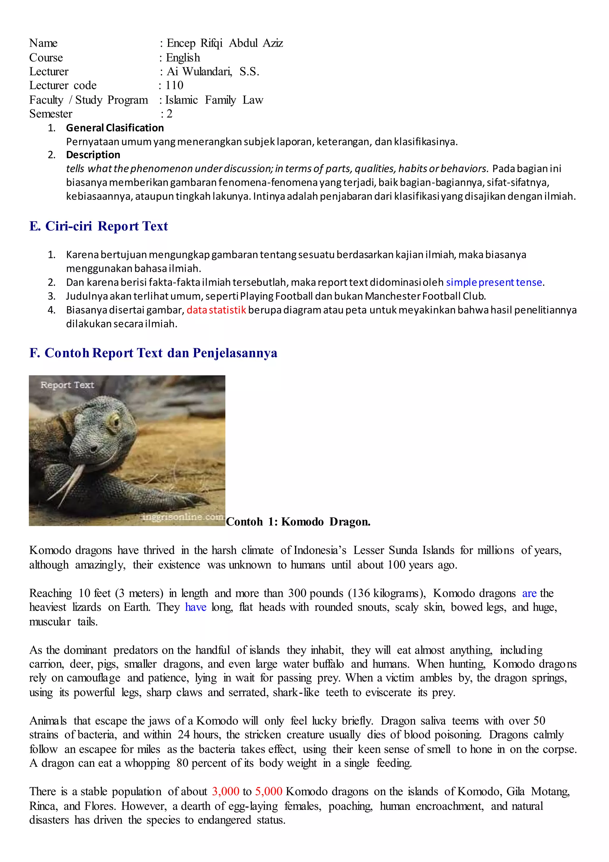 Tugas report | DOCX
