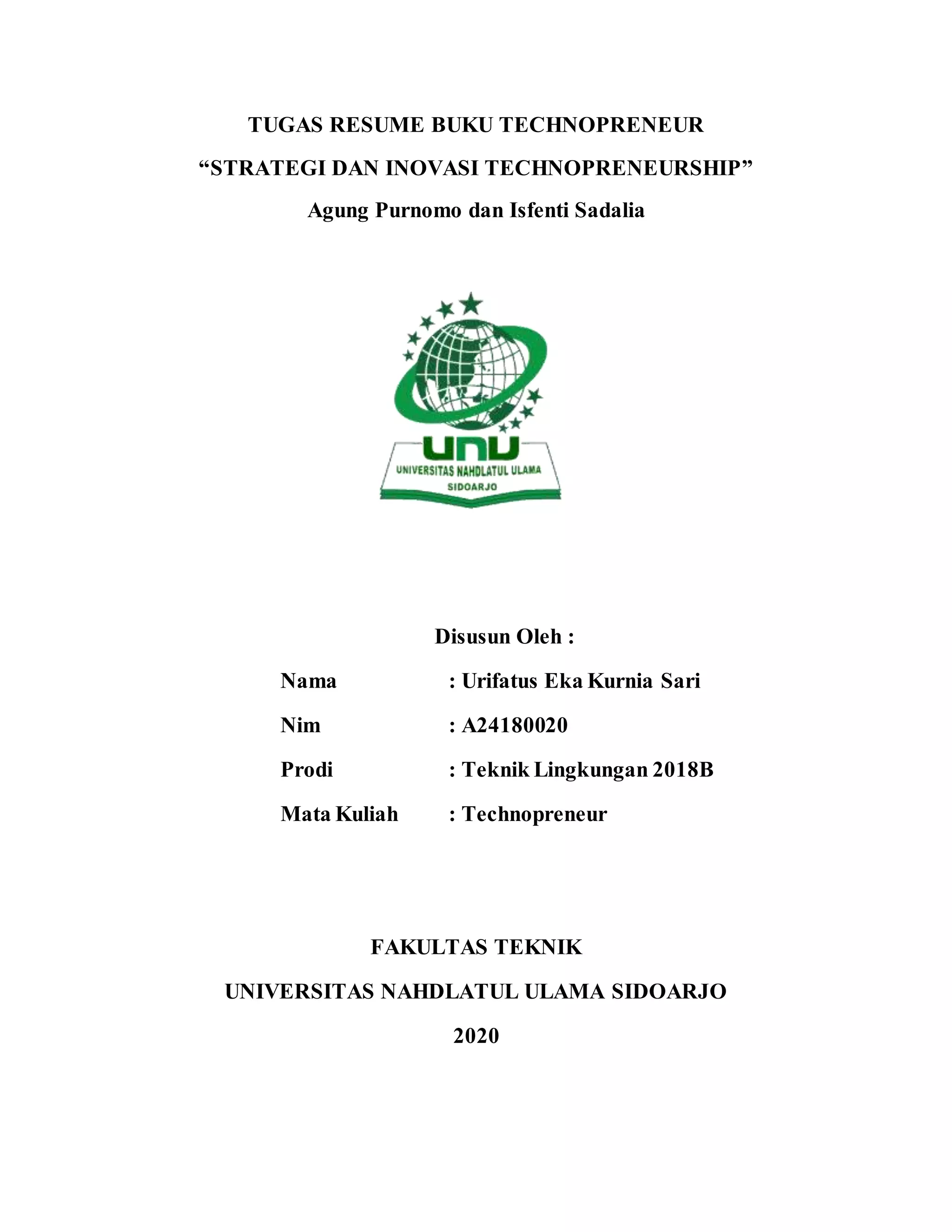 Tugas resume buku technopreneur mk 11 12 | DOCX