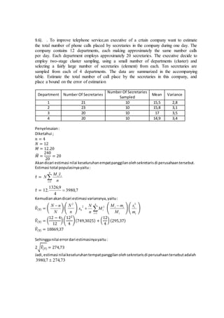 Tugas resume metode sampling | DOCX