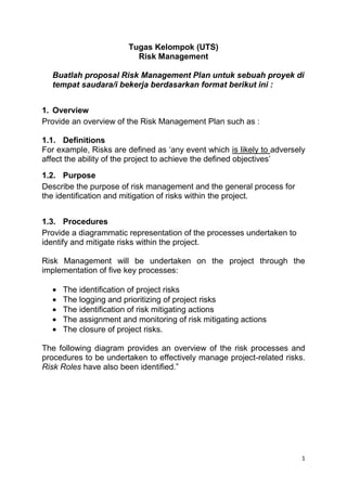 Tugas risk management | DOCX