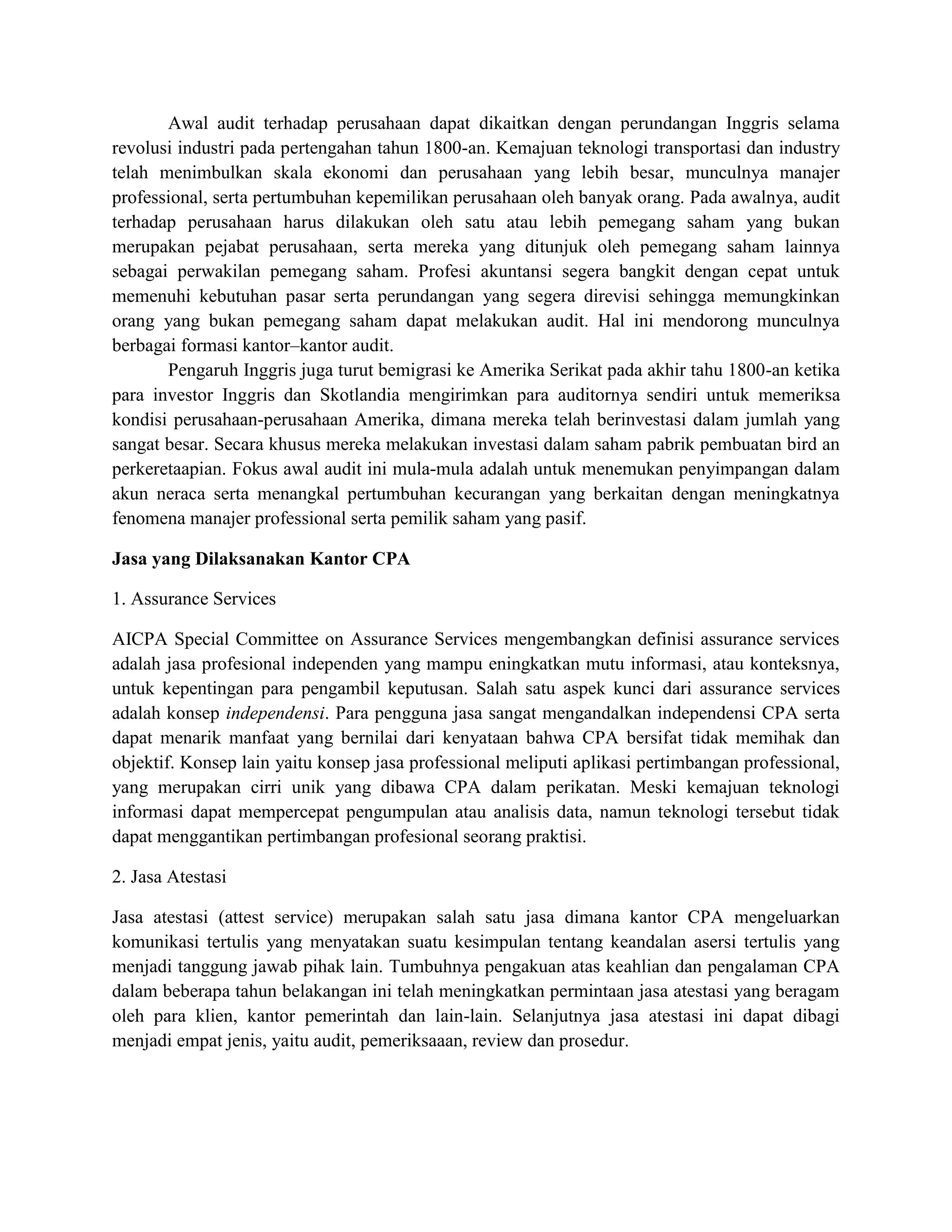 Tugas rmk chapter 1 pengauditan | DOCX