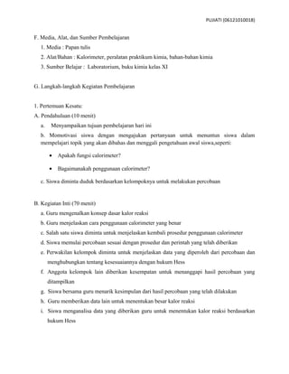 Tugas rpp termodinamika kimia | DOC