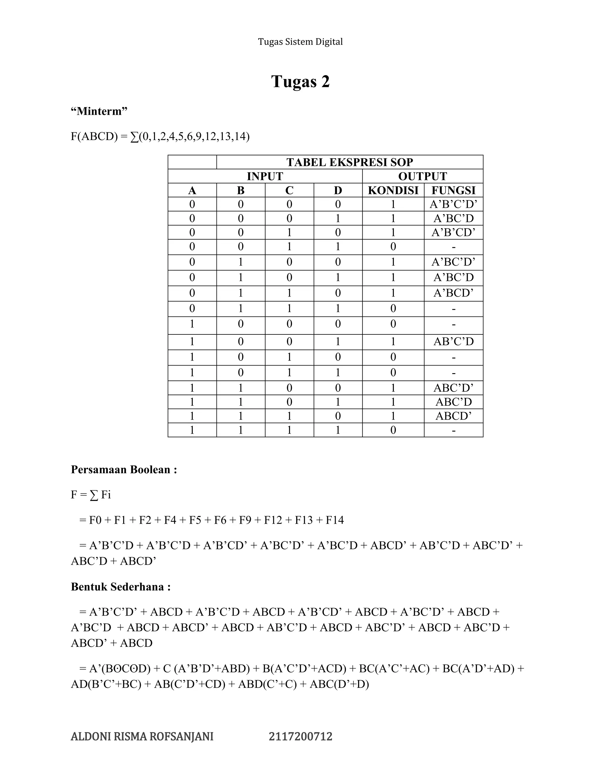 Cara Menghitung Minterm | PDF