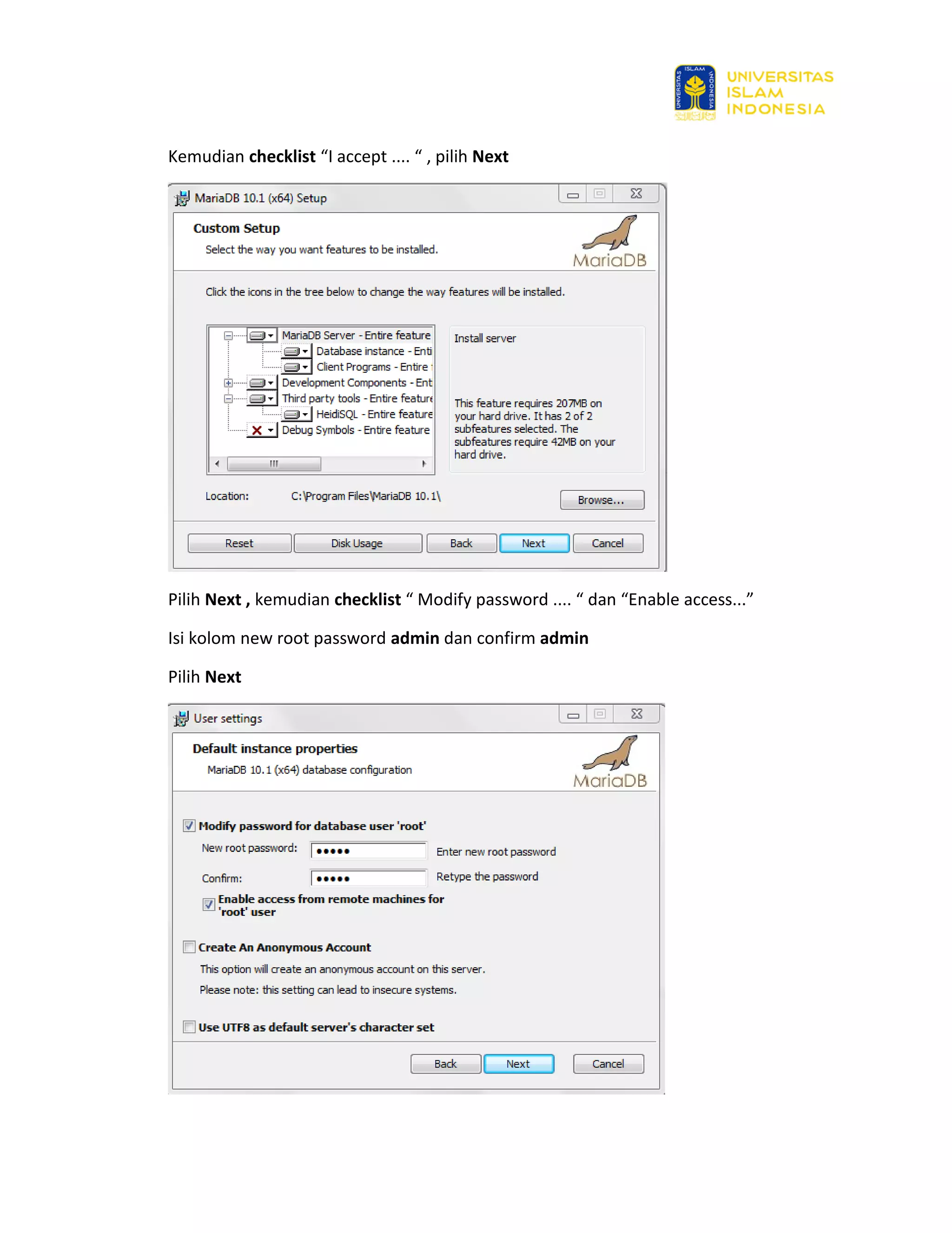 cara mudah instalasi & konfigurasi di MariaDB | PDF