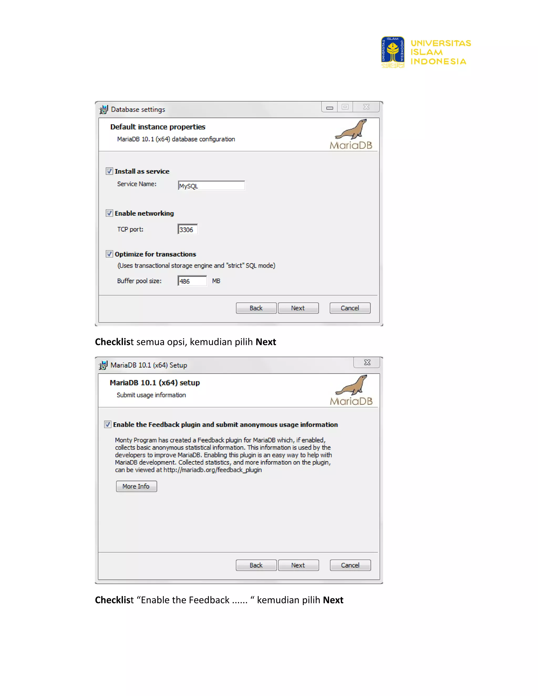 cara mudah instalasi & konfigurasi di MariaDB | PDF