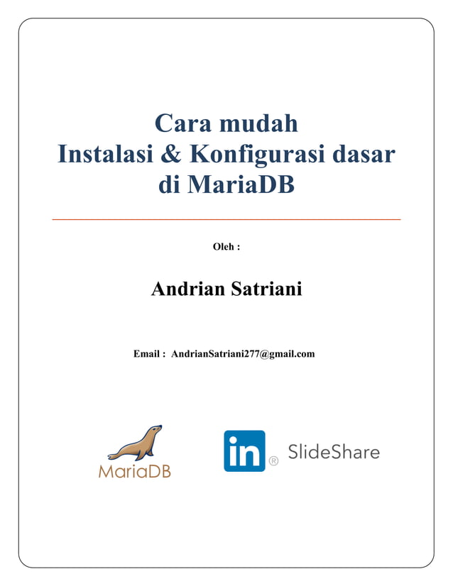 cara mudah instalasi & konfigurasi di MariaDB | PDF