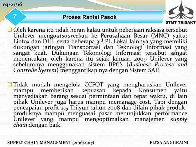 Tugas scm (unilever ppt) | PPSX