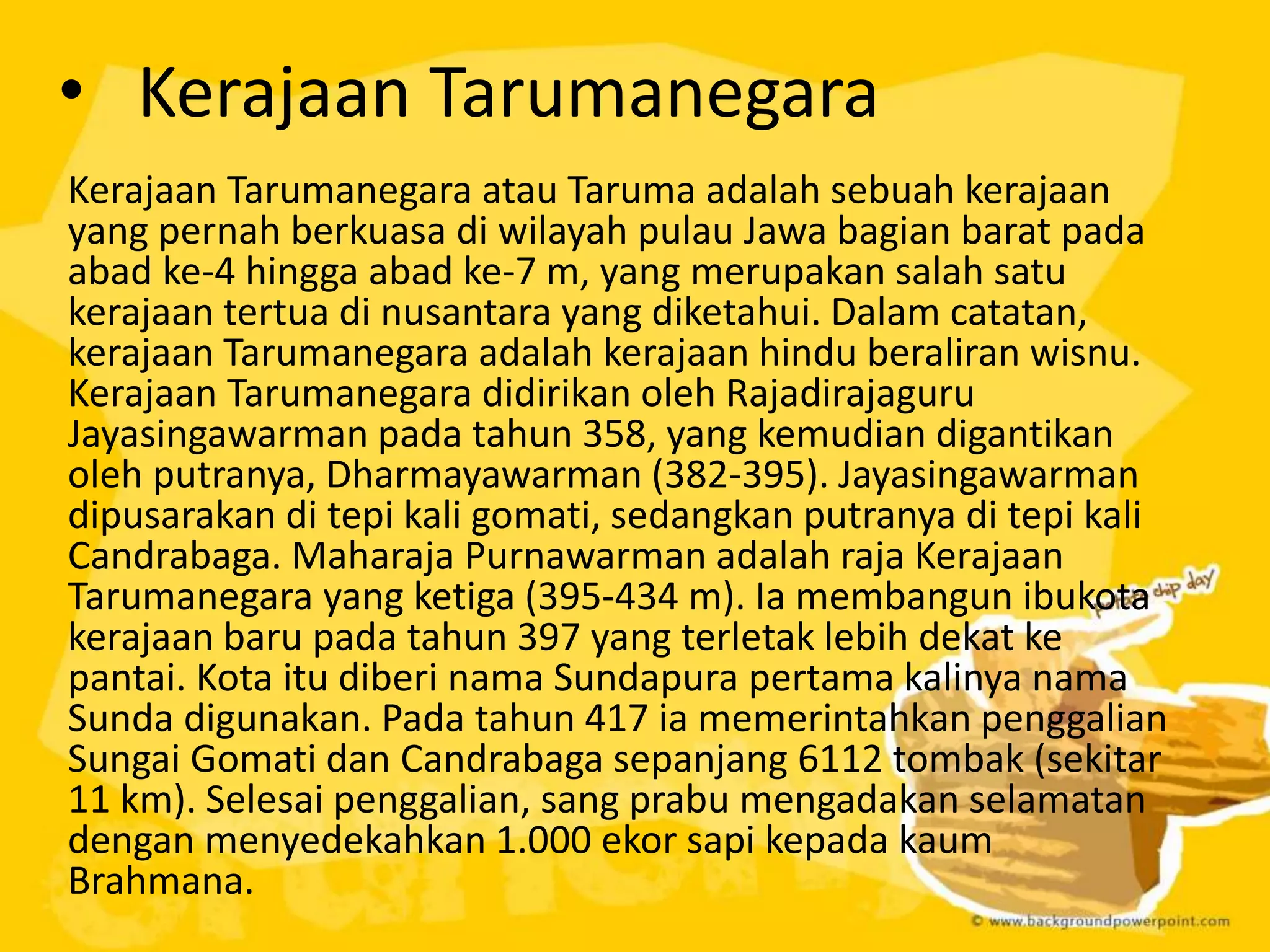 Kerajaan Tarumanegara-Sejarah Indonesia | PPTX