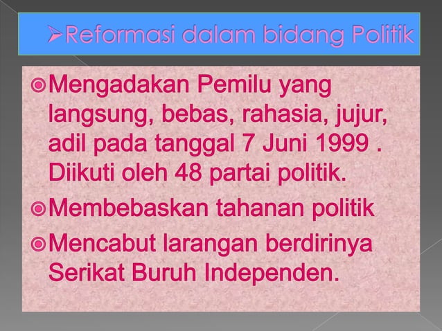 Perkembangan Masyarakat Indonesia pada Masa Reformasi | PPTX