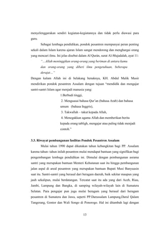 Tugas sejarah pondok pesantren assalam | DOCX