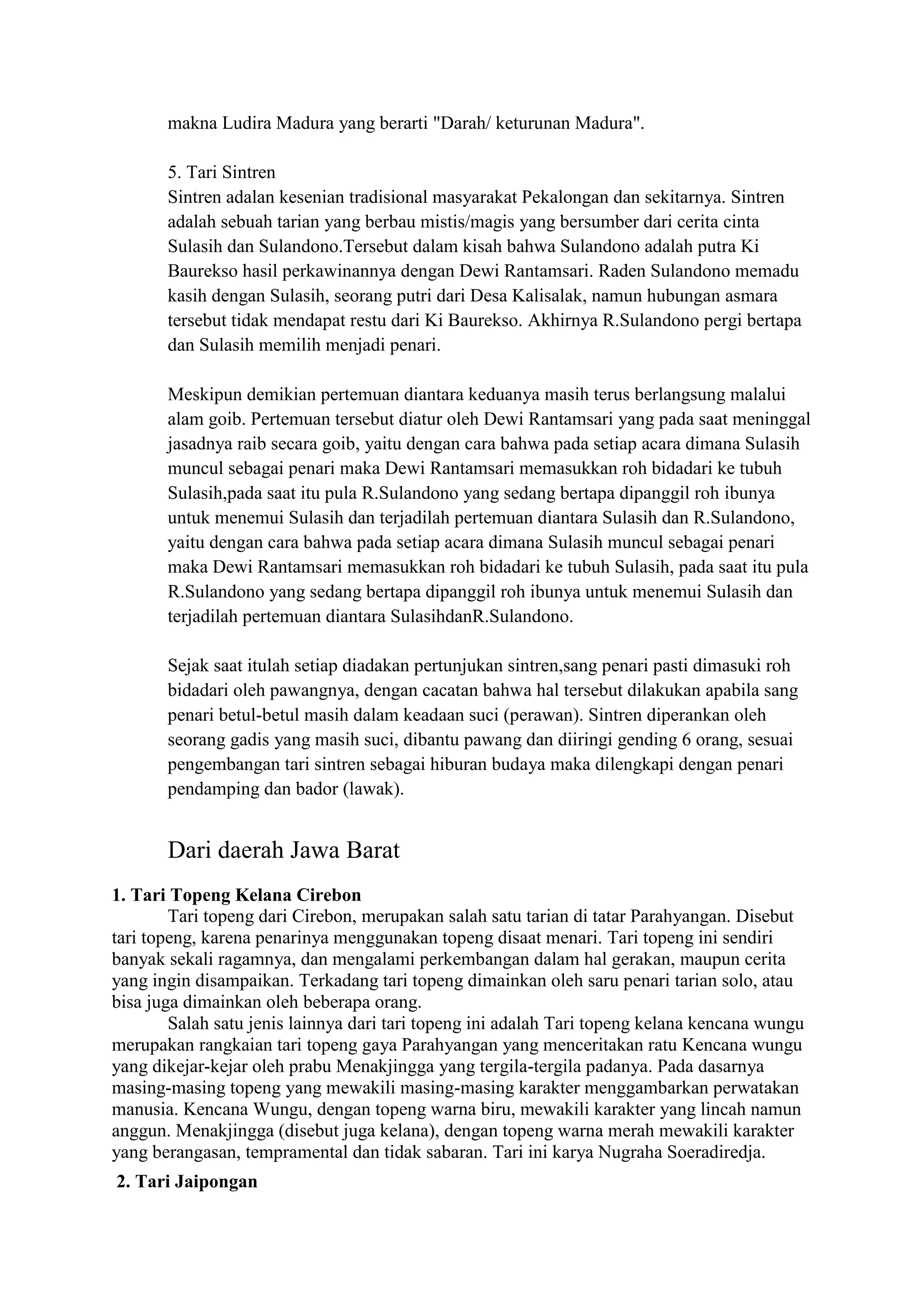 JENIS-JENIS TARI | PDF