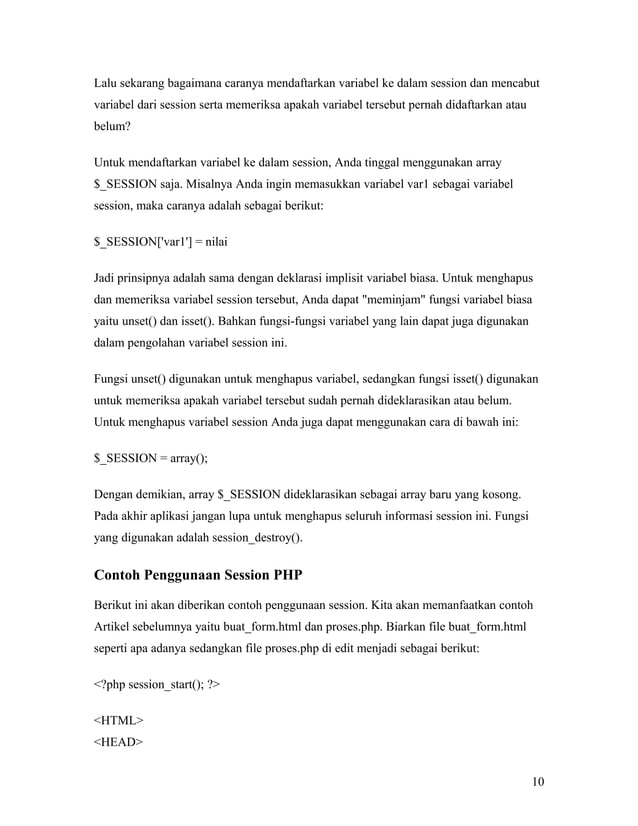 Contoh Session By Tugas Session Hanni | DOC