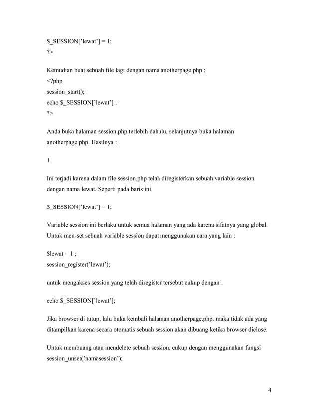 Contoh Session By Tugas Session Hanni | PDF