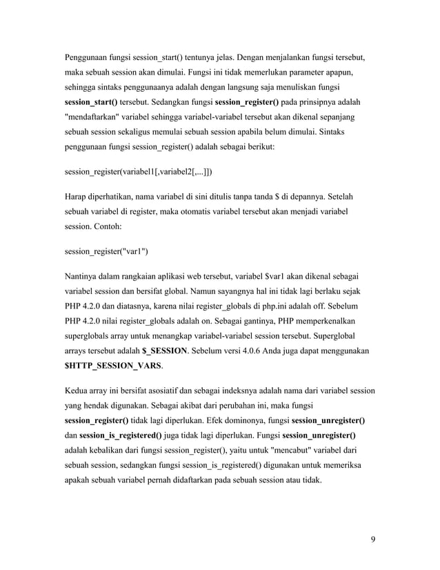 Contoh Session By Tugas Session Hanni | DOC