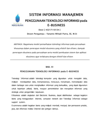 Tugas sim dewi-yananto mihadi putra,se,m.si-penggunaan teknologi informasi pada ebussines -2018 ...