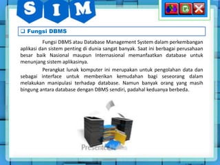 Sistem Manajeman Basis Data dan Komunikasi Data | PPT
