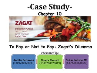 Tugas Sistem Informasi case study zagat | PPTX