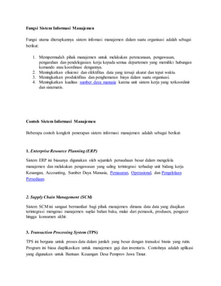 Tugas sim, mayriana, putra yananto mihadi, pengantar sistem informasi manajemen, 2018. | DOCX