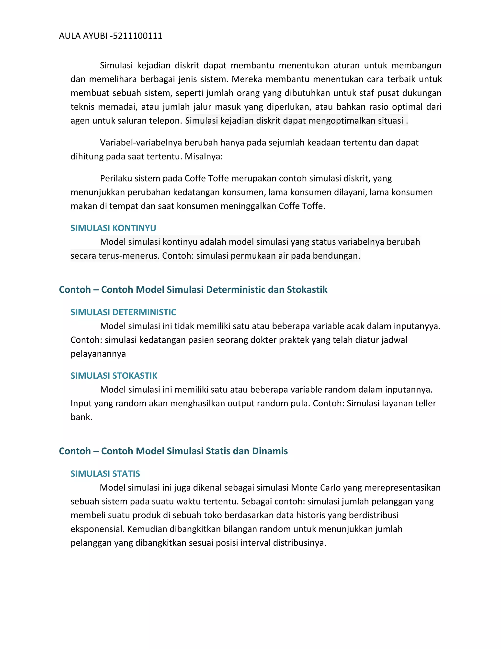 Tugas simulasi 5211100111 | PDF