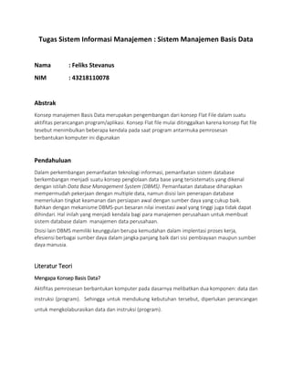 Tugas sistem informasi manajemen feliks 43218110078 (6) | PDF