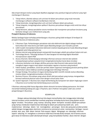 Penggunaan Teknologi Informasi Pada E-Business | PDF