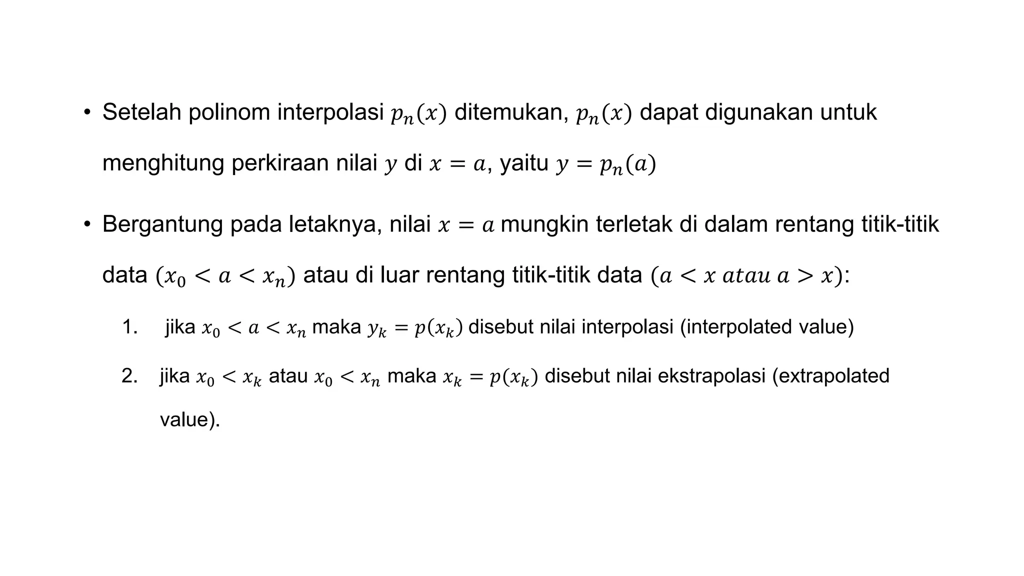 Pengertian dan deskripsi dari Interpolasi | PPTX