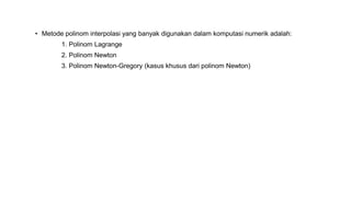 Pengertian dan deskripsi dari Interpolasi | PPTX