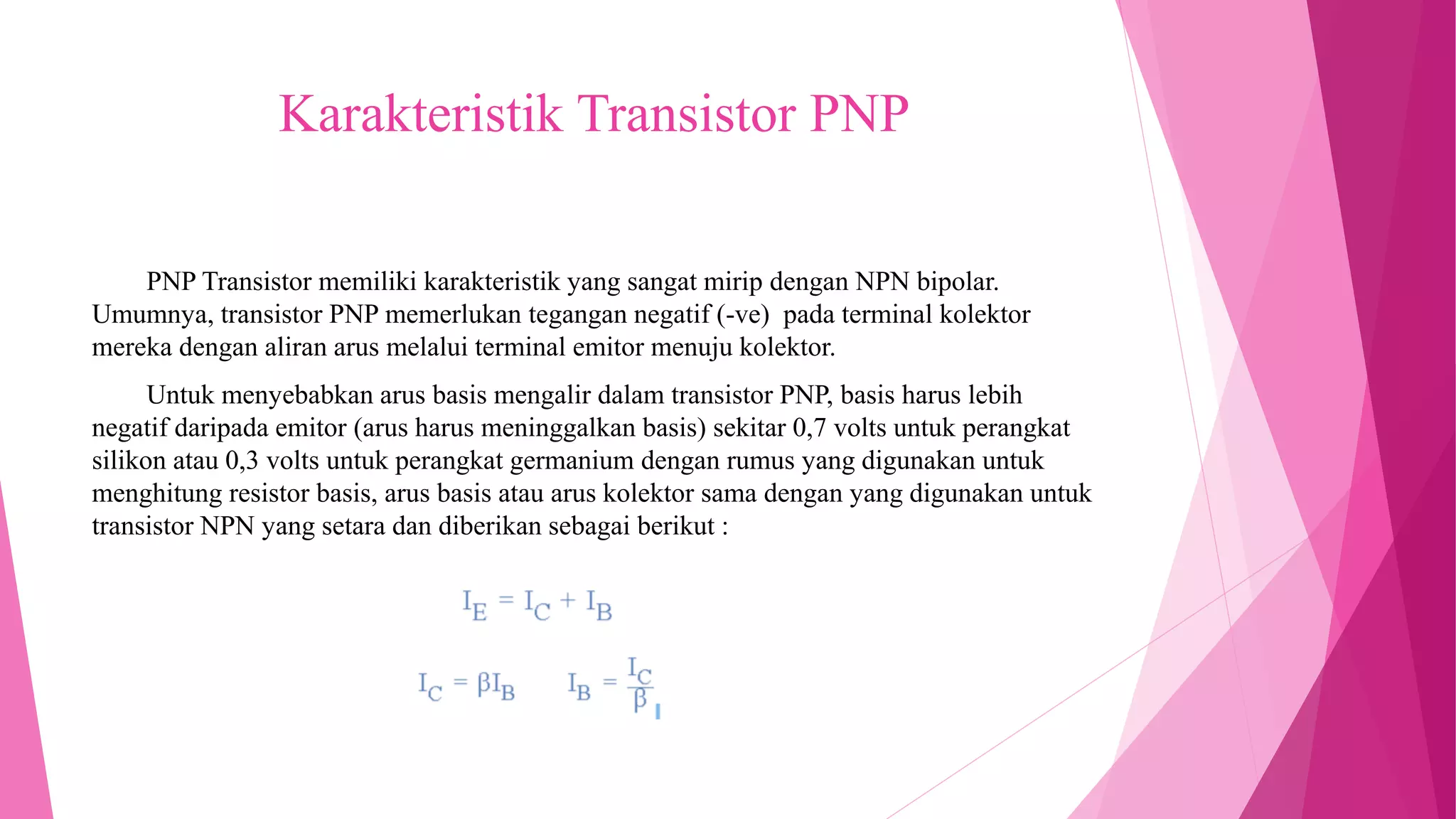 PNP BIPOLAR JUNCTION TRANSISTOR | PPTX