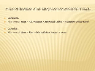 Cara menggunakan Microsoft Excel | PPT