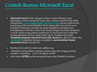 Cara menggunakan Microsoft Excel | PPT