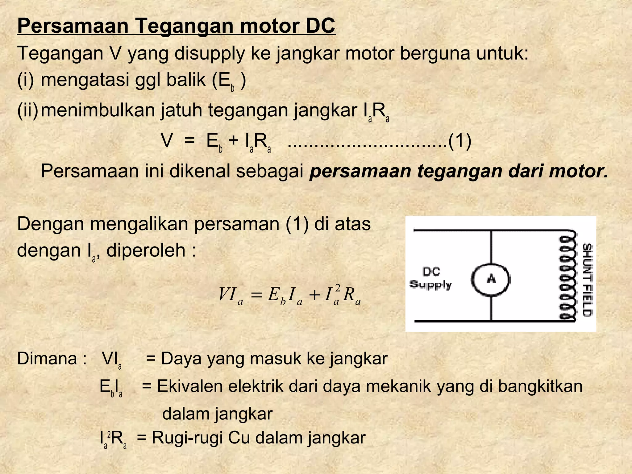 Tugas sistem listrik industri tentang motor dc | PPT