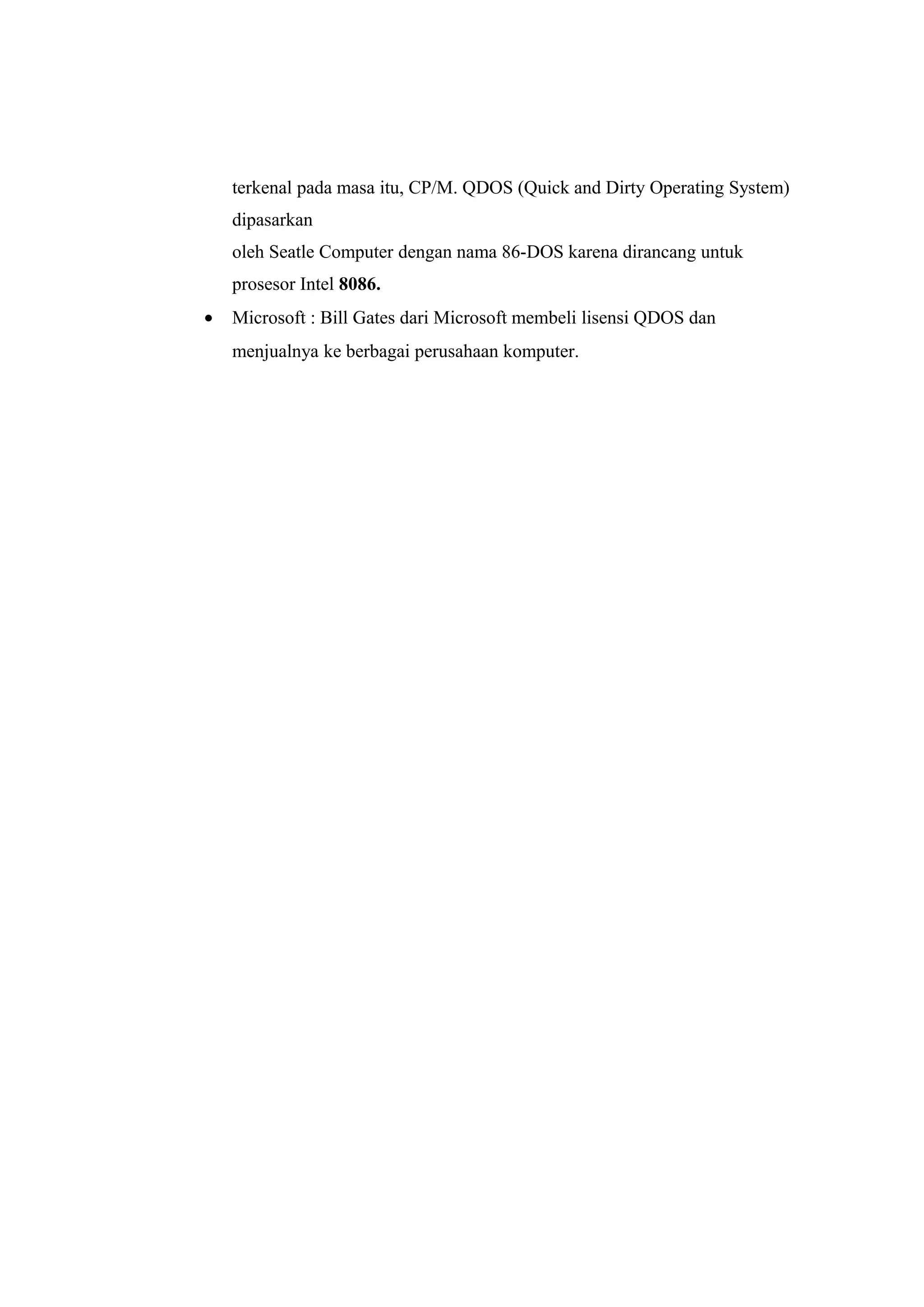 Perkembangan Sistem operasi | DOC