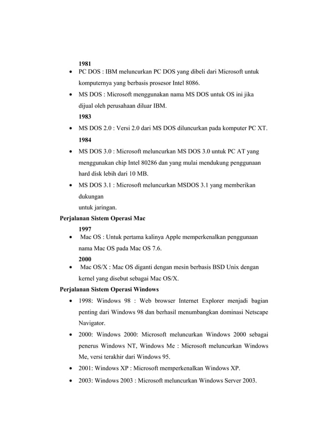 Perkembangan Sistem operasi | PDF