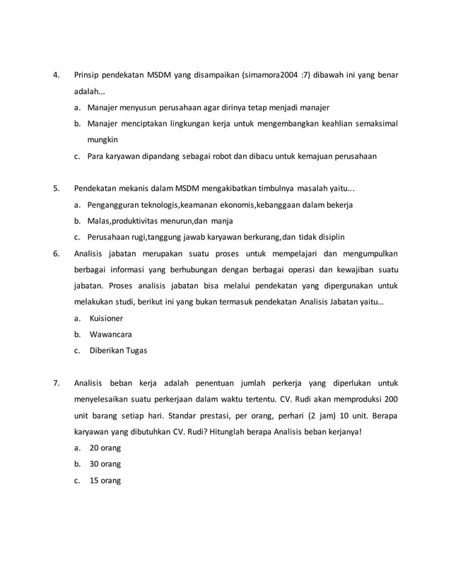 Tugas Membuat Soal MSDM | PDF