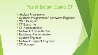 Profesi di Bidang Teknologi Informasi | PPT