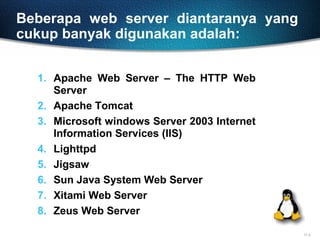 Tugas so II, Perkembangan web server di linux | PPT