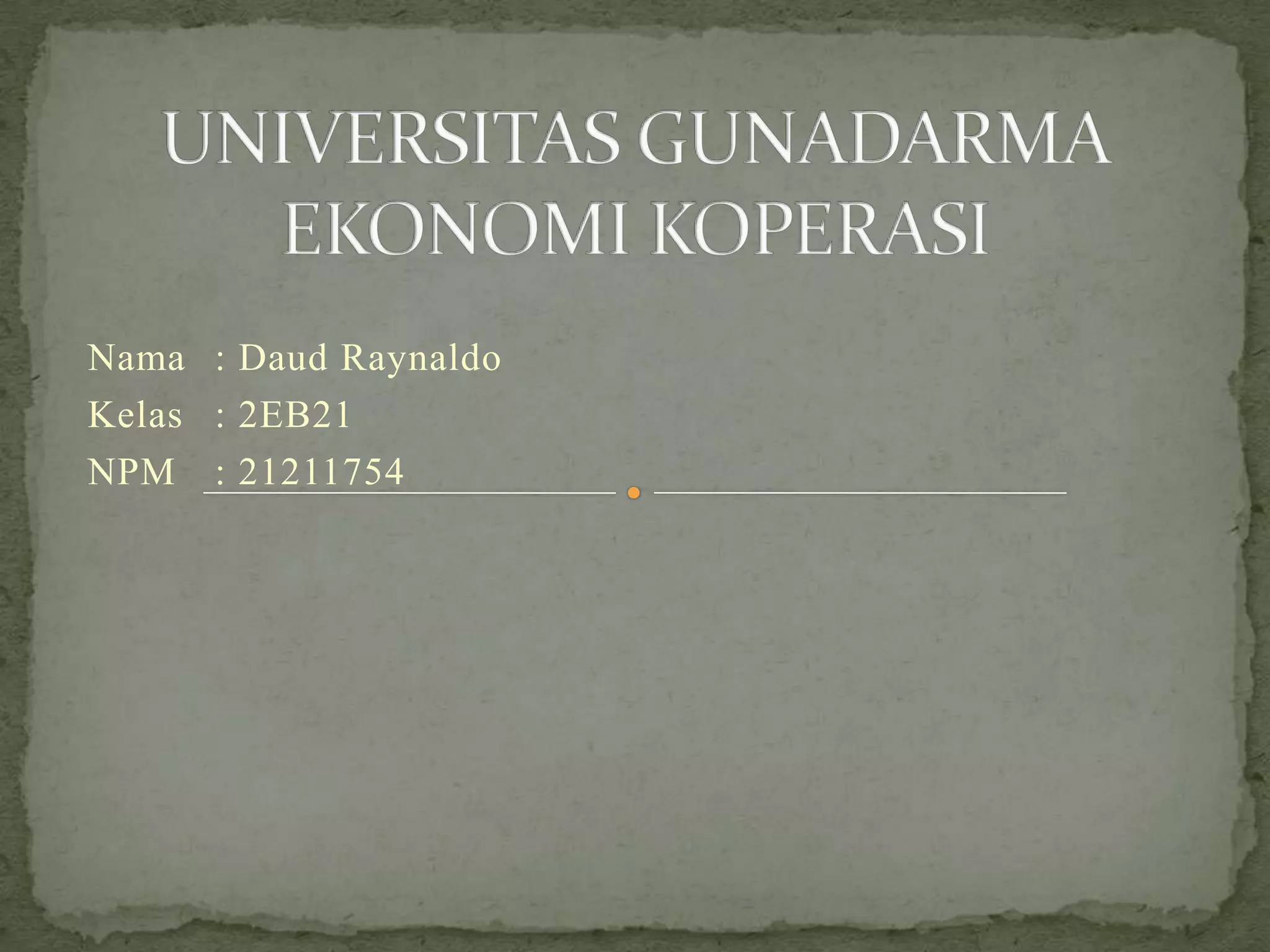 Tulisan Ekonomi Koperasi 1 | PPT