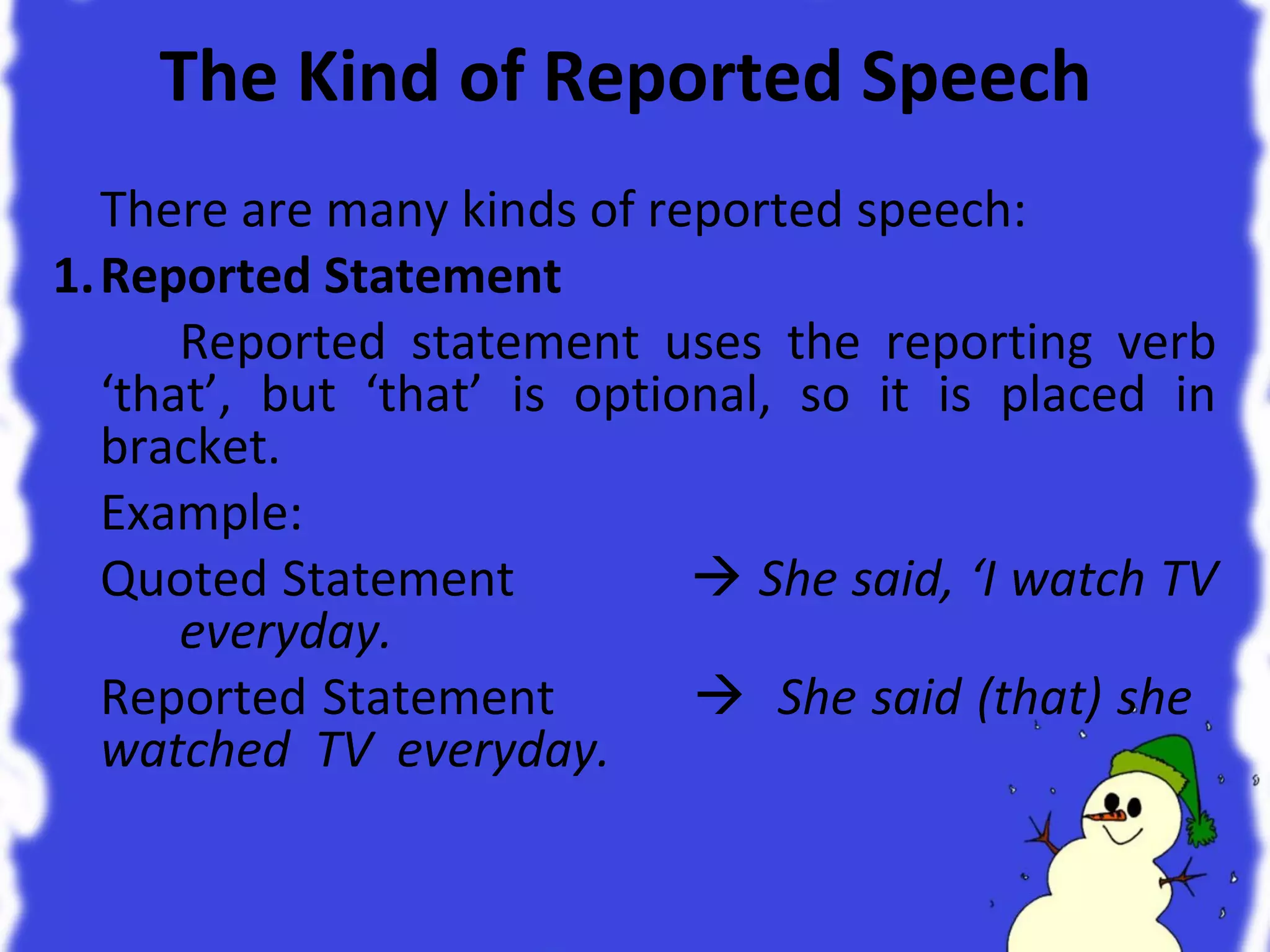 Reported speech | PPT