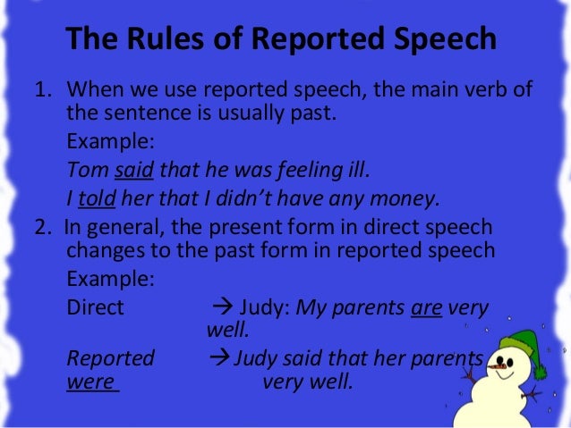 Reported Speech Rules