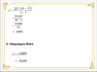 Ukuran simpangan,dispersi dan variasi | PPTX
