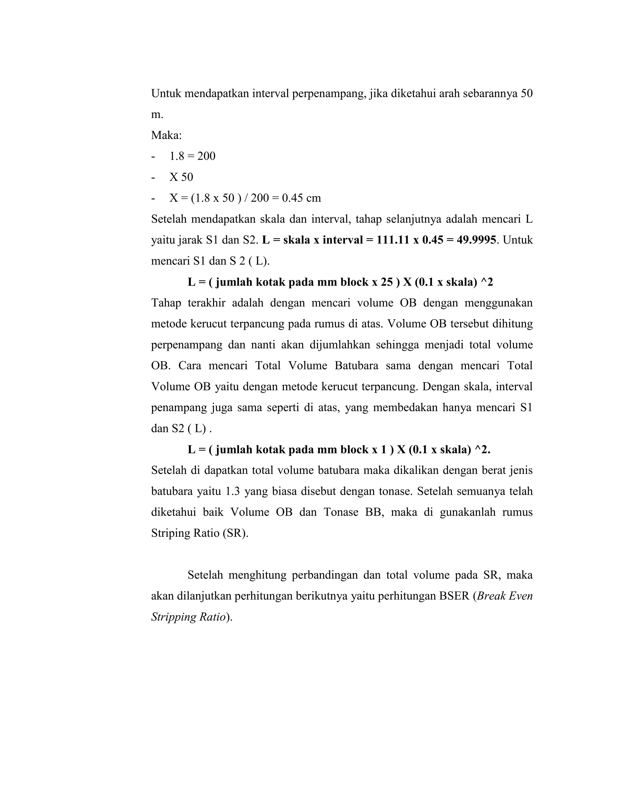 Tugas tambang terbuka hubungan rumus bser dan sr tambang terbuka | DOCX