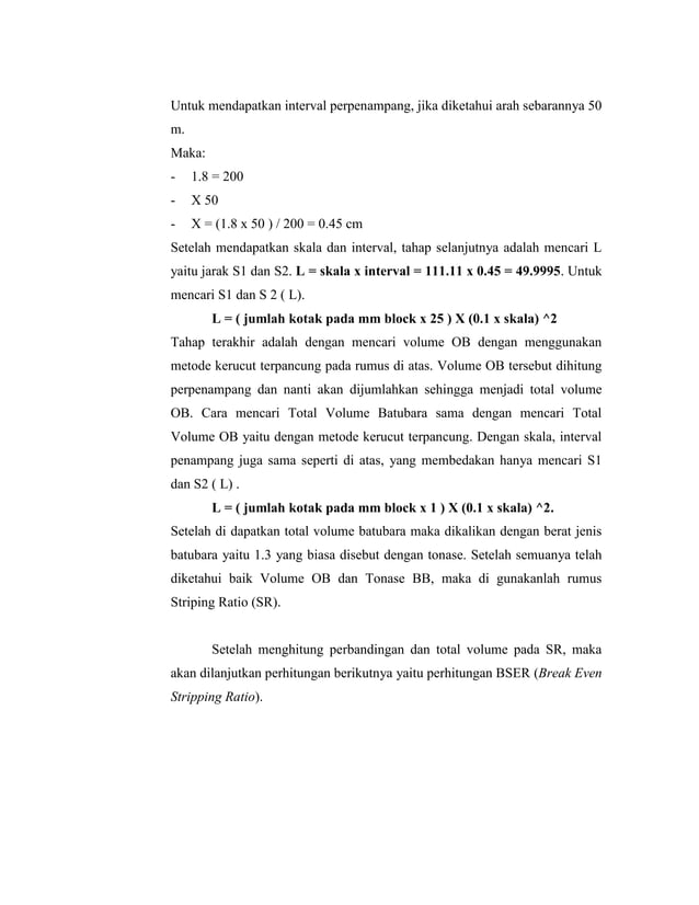 Tugas tambang terbuka hubungan rumus bser dan sr tambang terbuka | DOCX