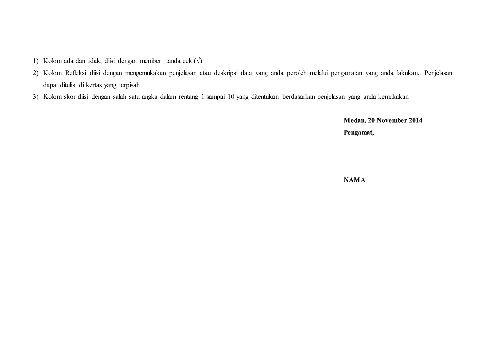 INSTRUMEN OBSERVASI | DOCX