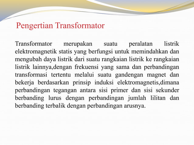 Tugas Teknik Tenaga Listrik Transformator | PPT