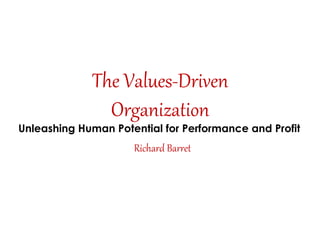 The Value-Driven Organization - Richard Barrett | PPT