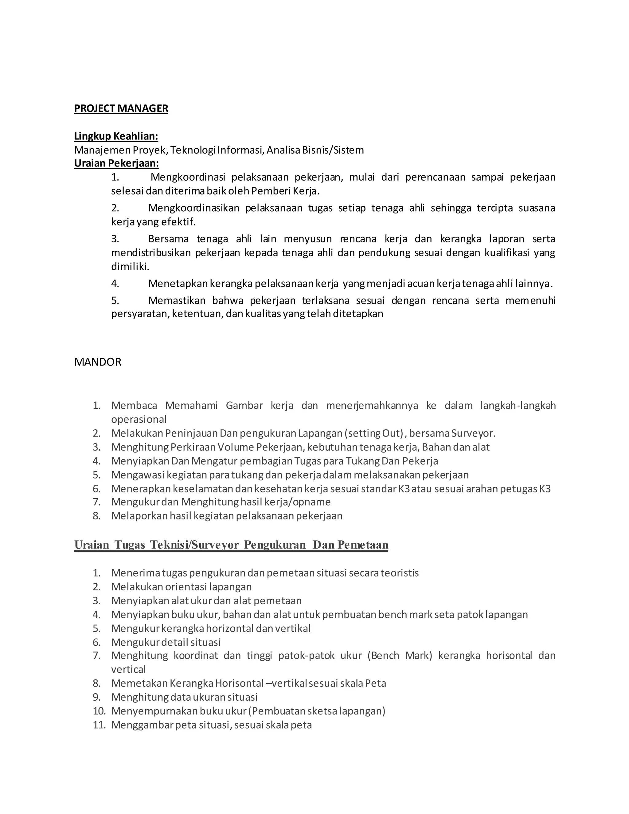 Tugas tenaga ahli | DOCX