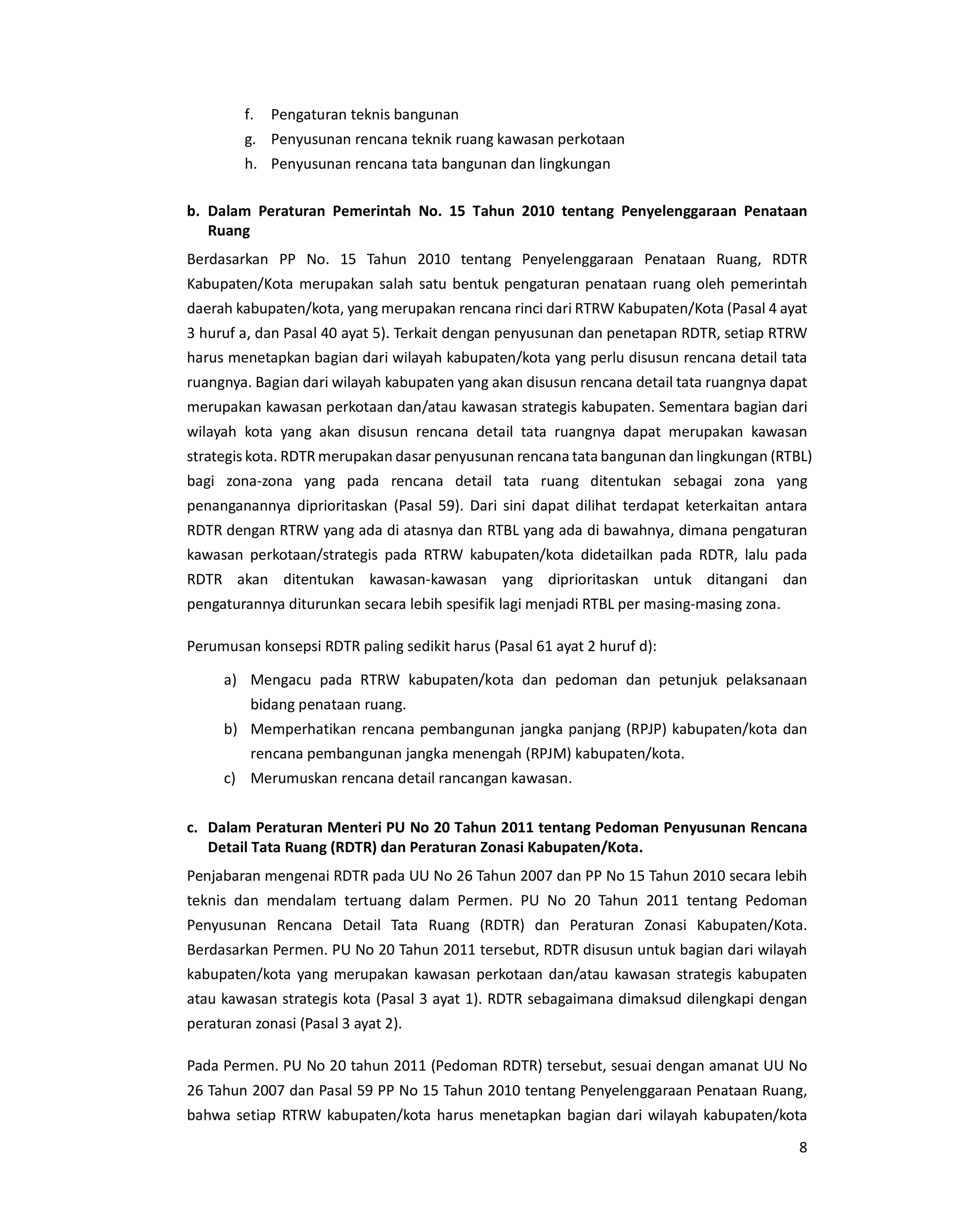 Peraturan Penataan Ruang RDTR | PDF