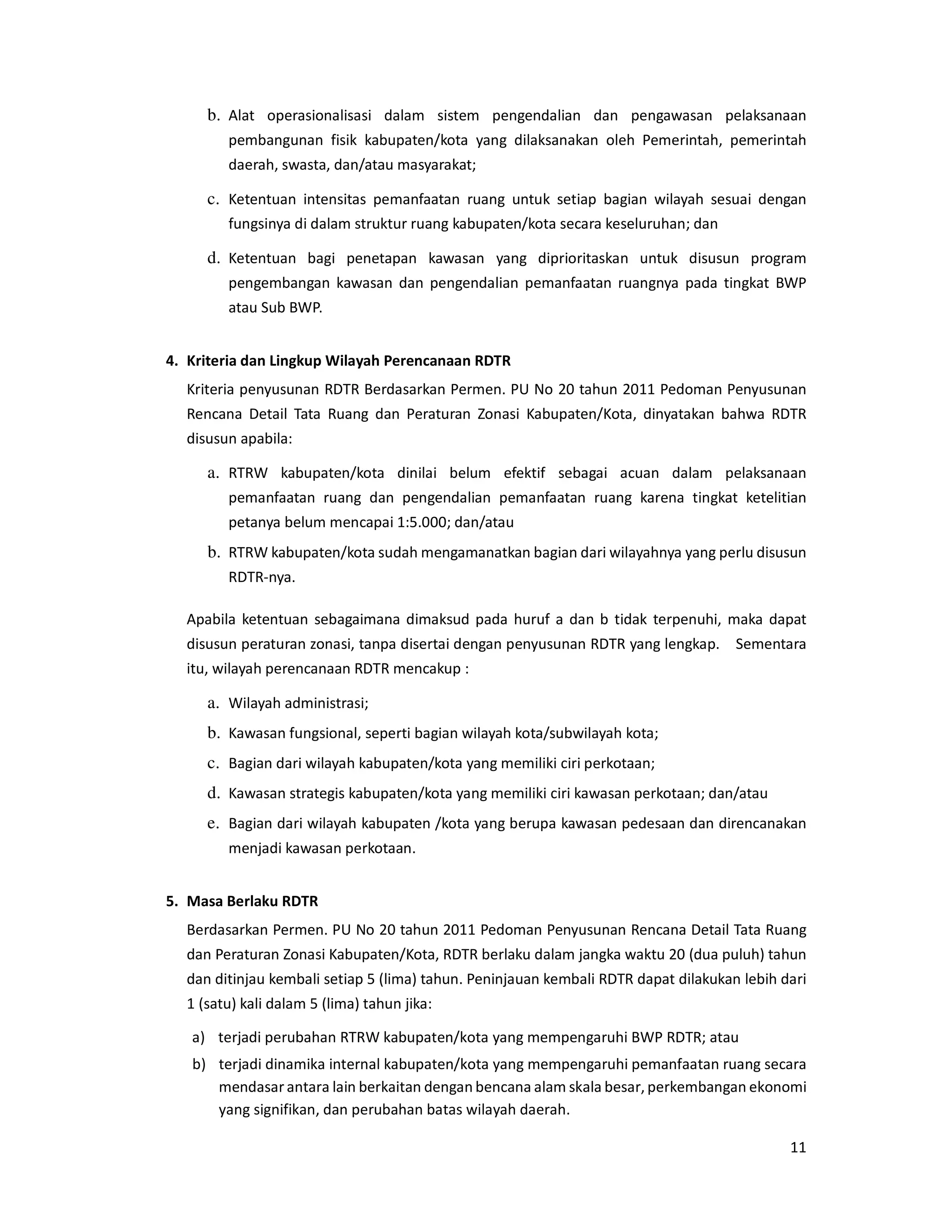 Peraturan Penataan Ruang RDTR | PDF