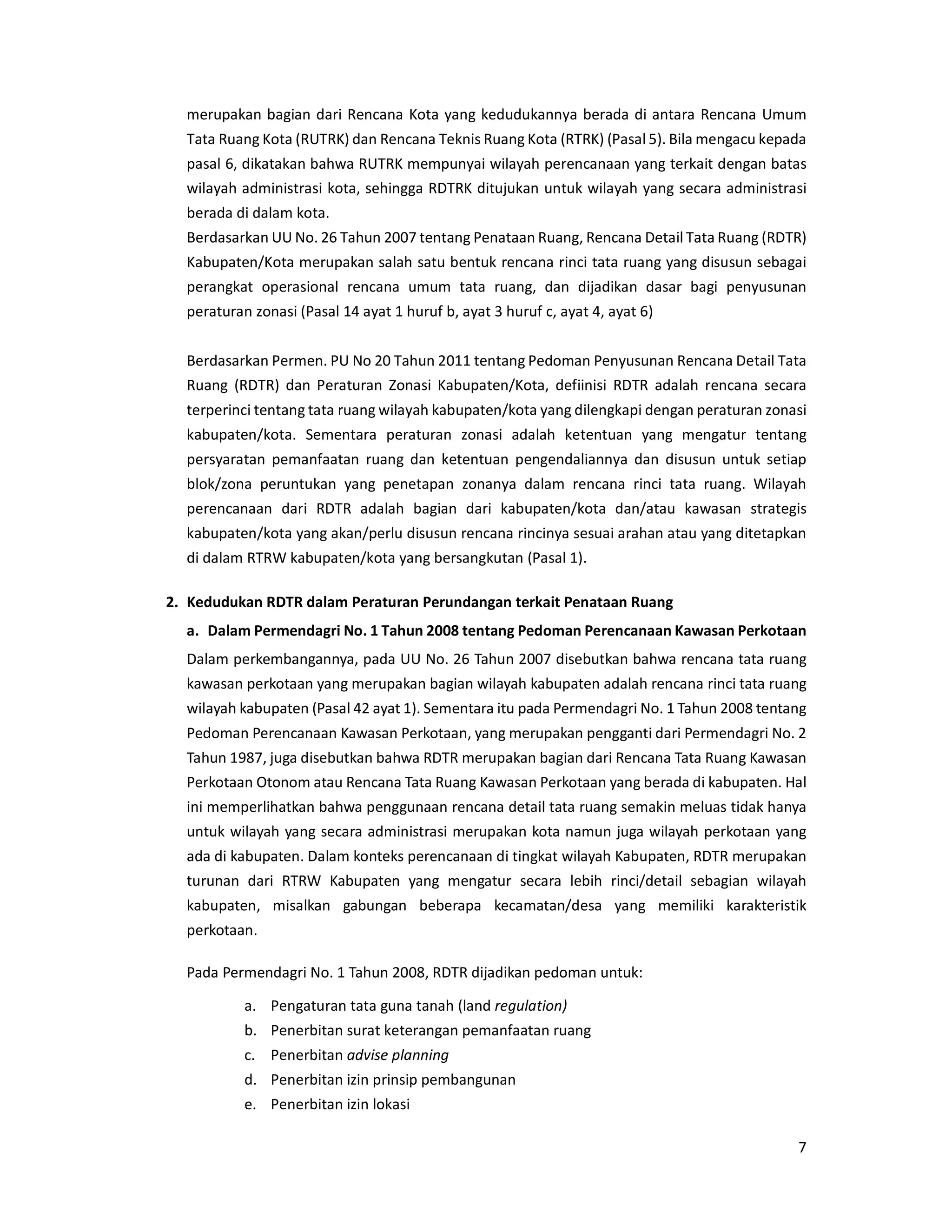 Peraturan Penataan Ruang RDTR | PDF